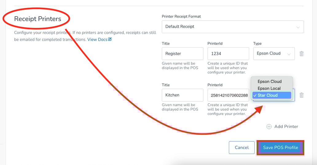 Receipt Printer/Printing Options